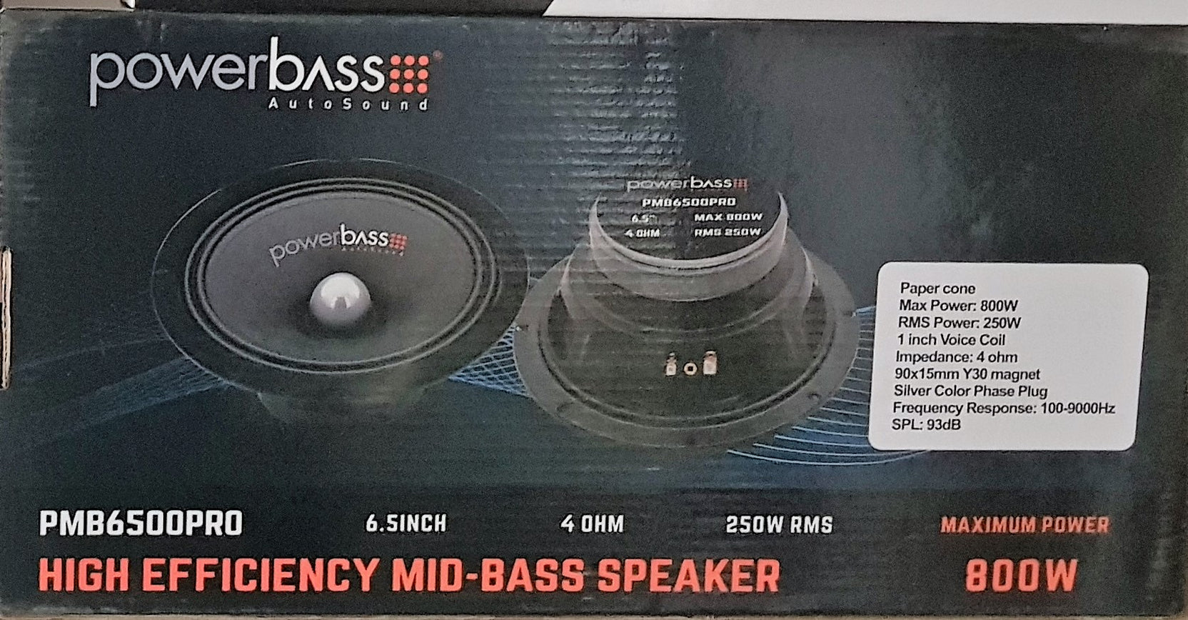Powerbass PMB6500 Pro 6.5" Mid Bass Speaker (800W) — Mobile Acoustics